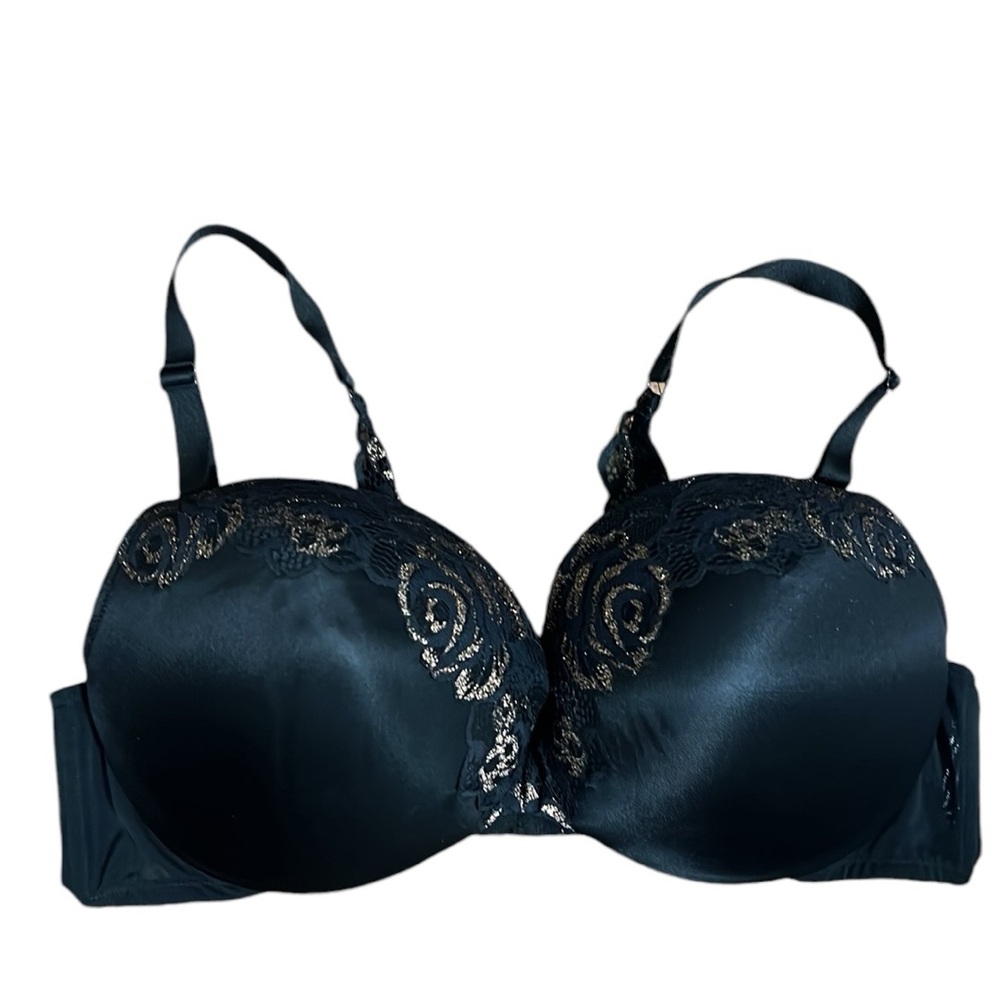 Cacique Black Lace Trim Bra Size 44c - Gem